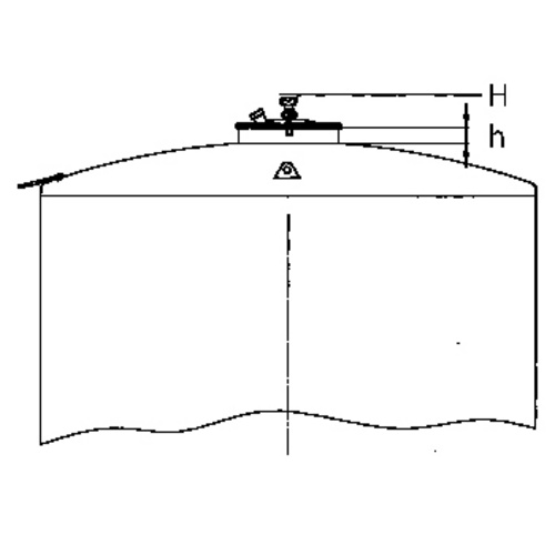 Top Hatch for Sealed Tanks: 600mm Diameter, Centered, 200 mm Neck Height